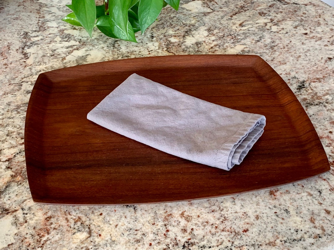 Vintage MCM Bent Teak Wood Tray *made in Sweden* Scandinavian Serving ...