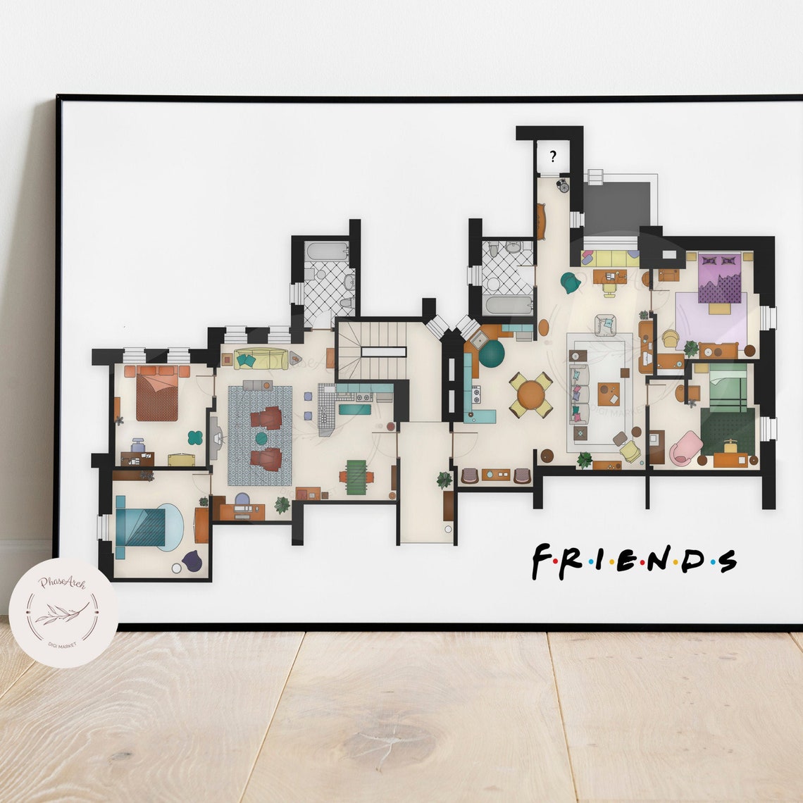 PRINTABLE Plan APARTMENTS "friends" / Svg , Png , Pdf , Jpg - Etsy