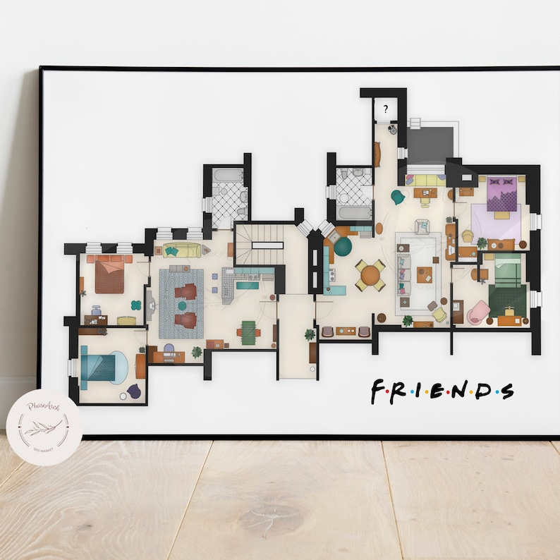 PRINTABLE Plan APARTMENTS "friends" / Svg , Png , Pdf , Jpg - Etsy