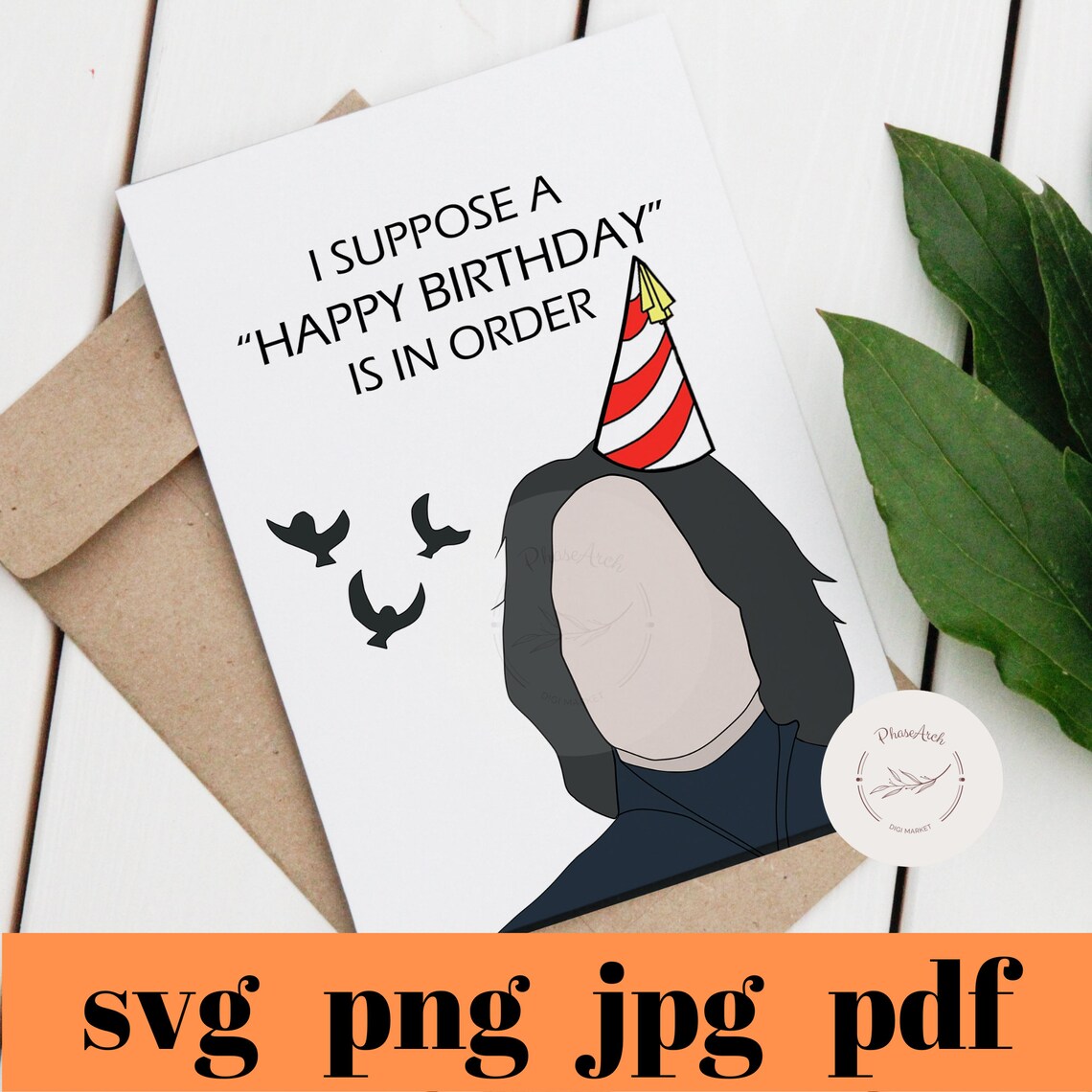 SNAPE HARRY POTTER Instant Download Birthday Card | Birthday Card ...