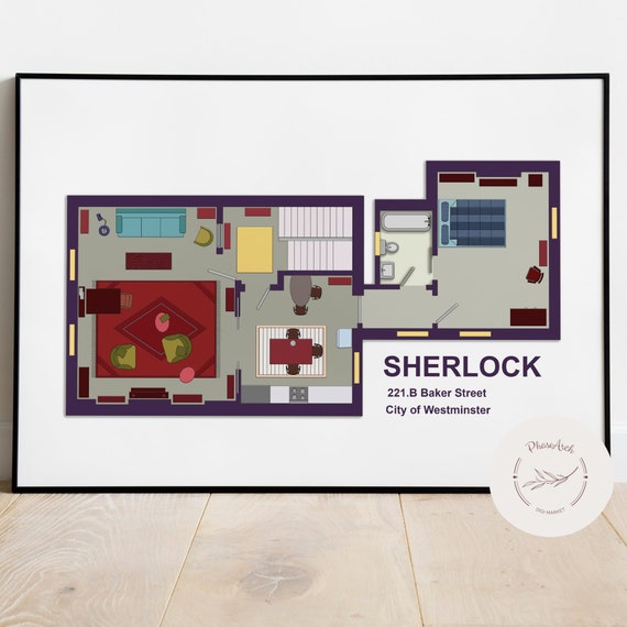 PRINTABLE Plan of the SHERLOCK APARTMENT / Svg Png Pdf | Etsy