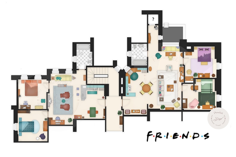 PRINTABLE Plan APARTMENTS "friends" / Svg , Png , Pdf , Jpg - Etsy