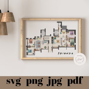PRINTABLE Plan APARTMENTS "friends" / Svg , Png , Pdf , Jpg - Etsy