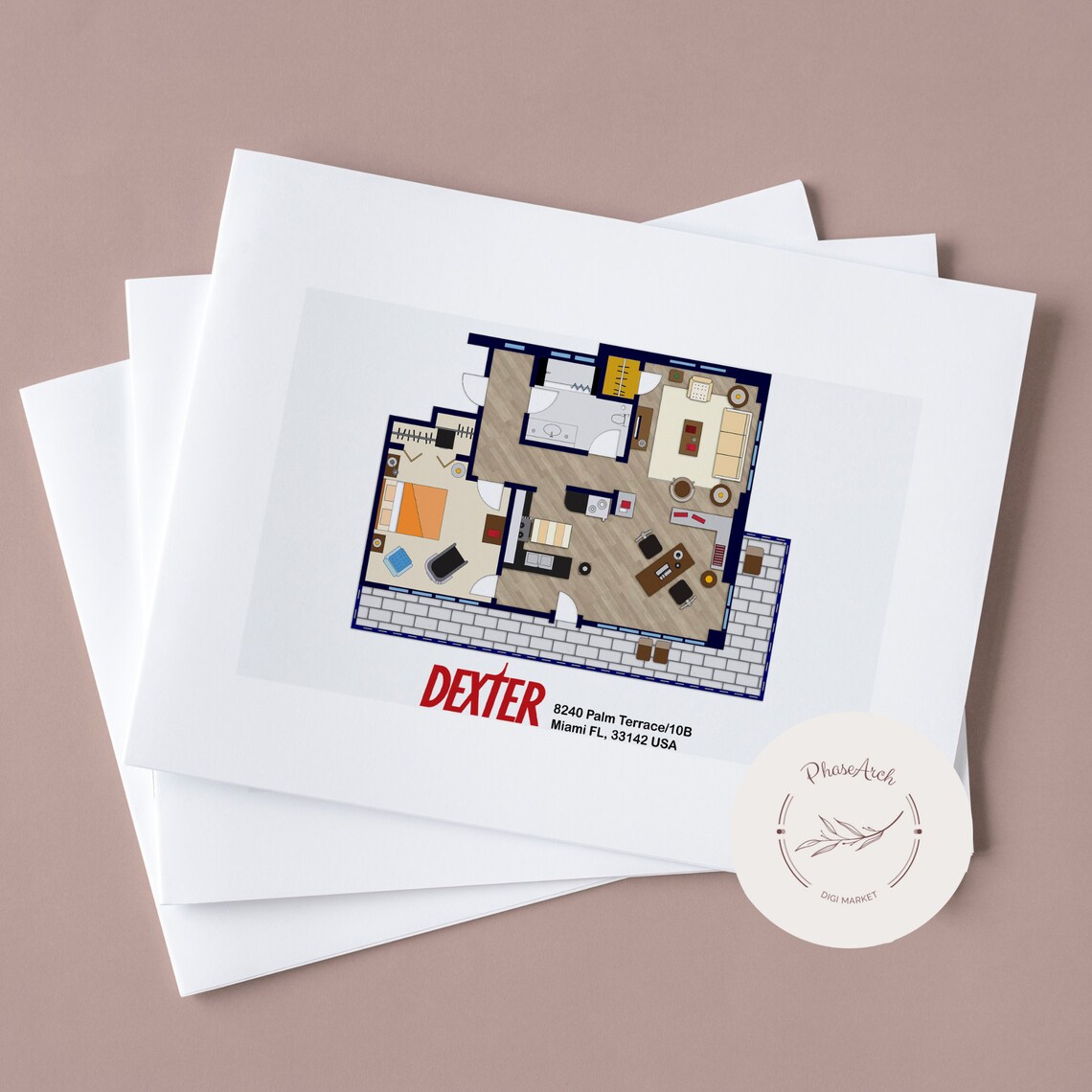 PRINTABLE Plan of the DEXTER MORGAN House / Svg , Png , Pdf , Jpg - Etsy