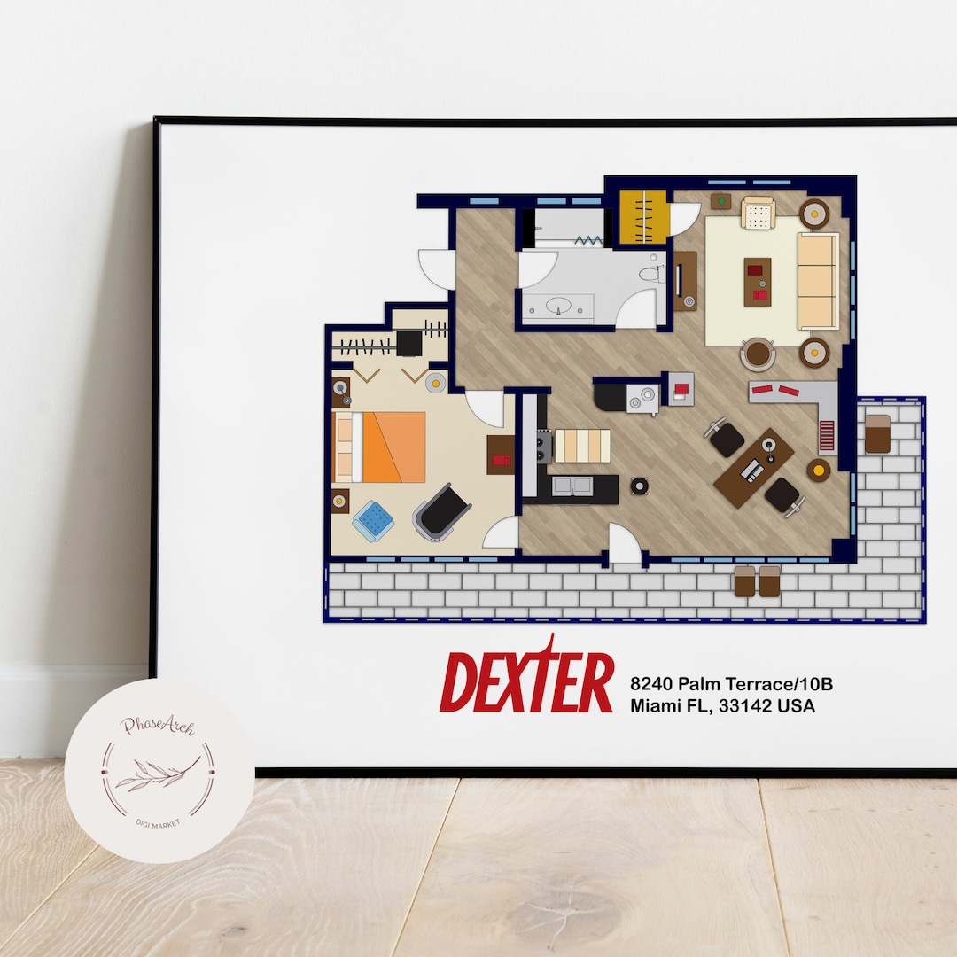 PRINTABLE Plan of the DEXTER MORGAN House / Svg , Png , Pdf , Jpg - Etsy