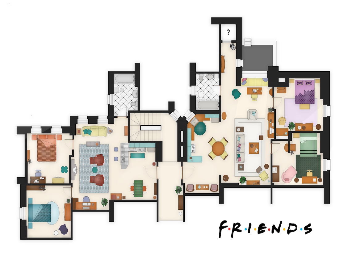 PRINTABLE of plan the APARTMENTS from FRIENDS | Etsy