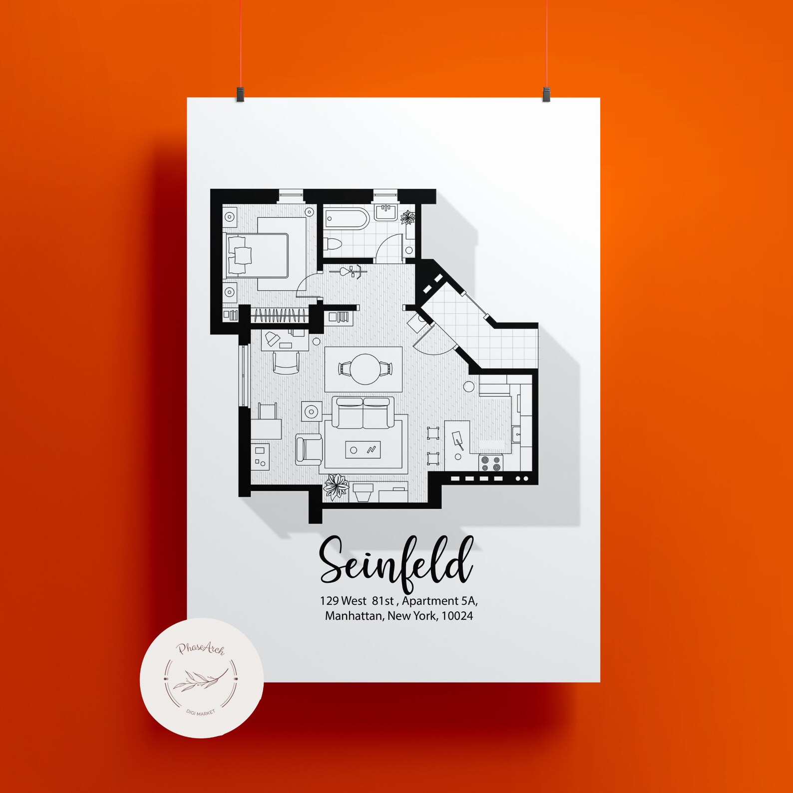 PRINTABLE PLAN SEINFELD Apartments / Svg, Png , Pdf , Jpg - Etsy