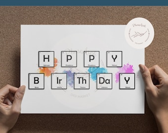 Happy Birthday Card Svg Periodic Table - Etsy