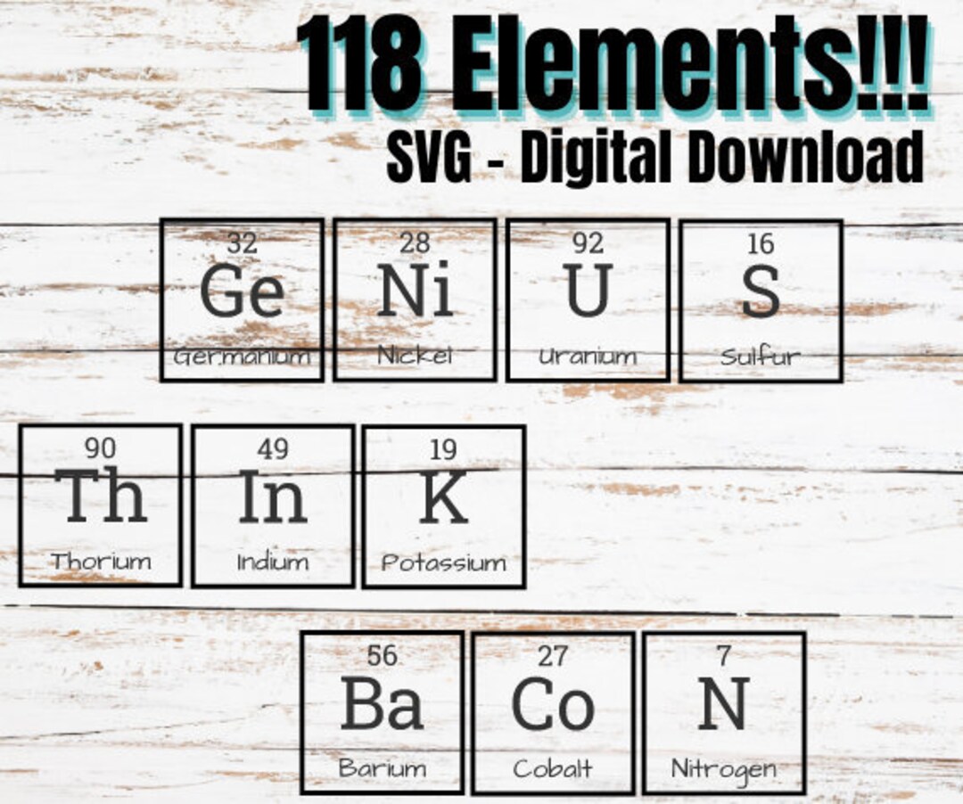 118 Elements - SVG Only - Etsy