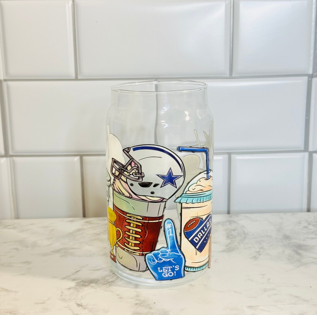 Dallas Cowboys Glass Cup, Dallas Cowboys Beer Mug, Dallas Cowboys Beer ...