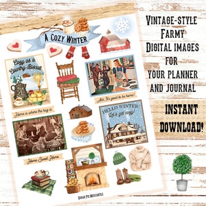 A Cozy Winter - Digital Clip Art Sheet - PDF - Etsy