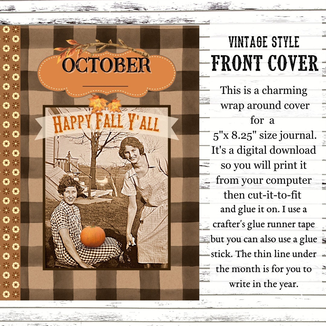 Farm-style - October- Journal Cover -digital PDF Download - Etsy