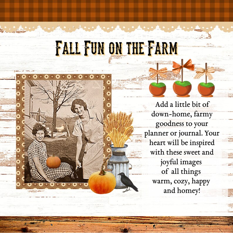 Fall Fun on the Farm Digital Clipart PDF for Your Planner or Journal - Etsy
