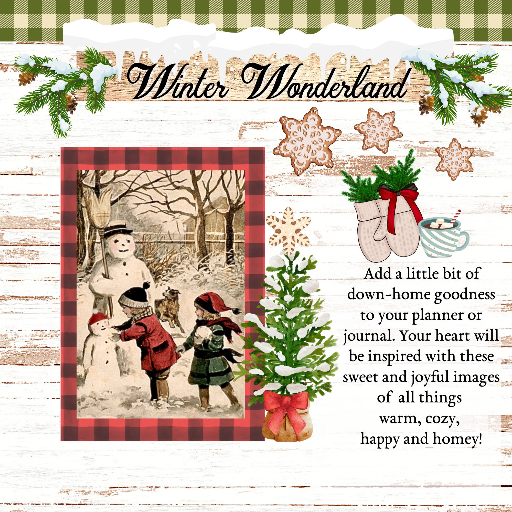 Winter Wonderland Christmas Clip Art - Digital Download PDF - Etsy