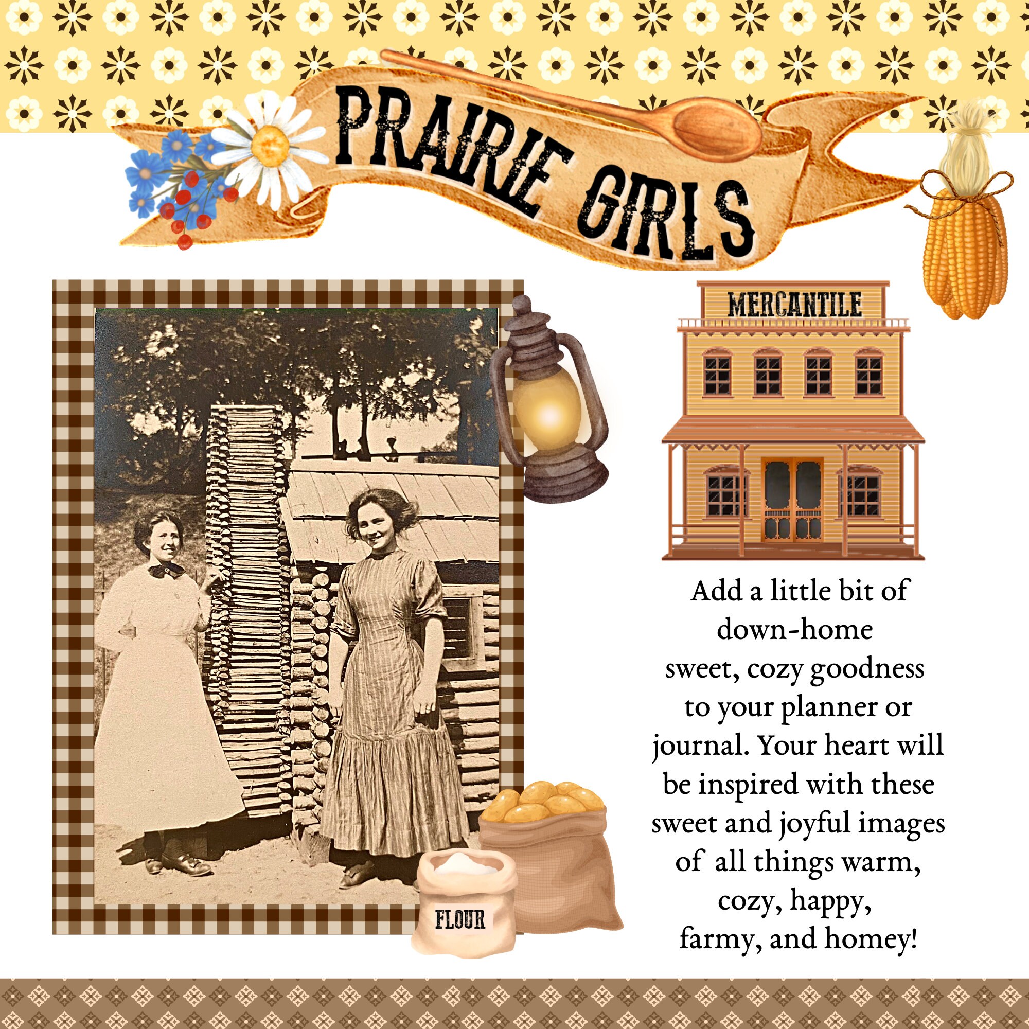 Prairie Girls - Digital Clip Art Page - PDF - Etsy