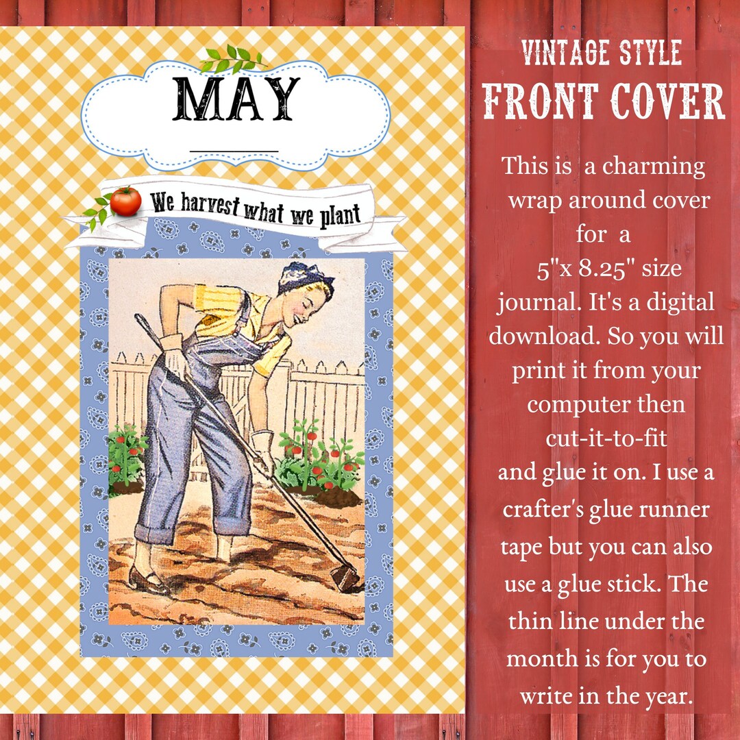 Farm-style Monthly Cover for Planner, Junk Journal, Ephemera, and or ...