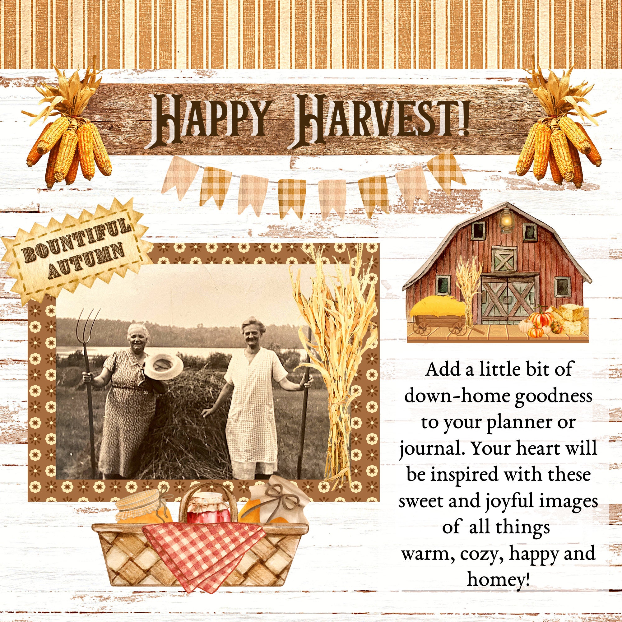 Happy Harvest - Fall Digital Clipart PDF - Etsy