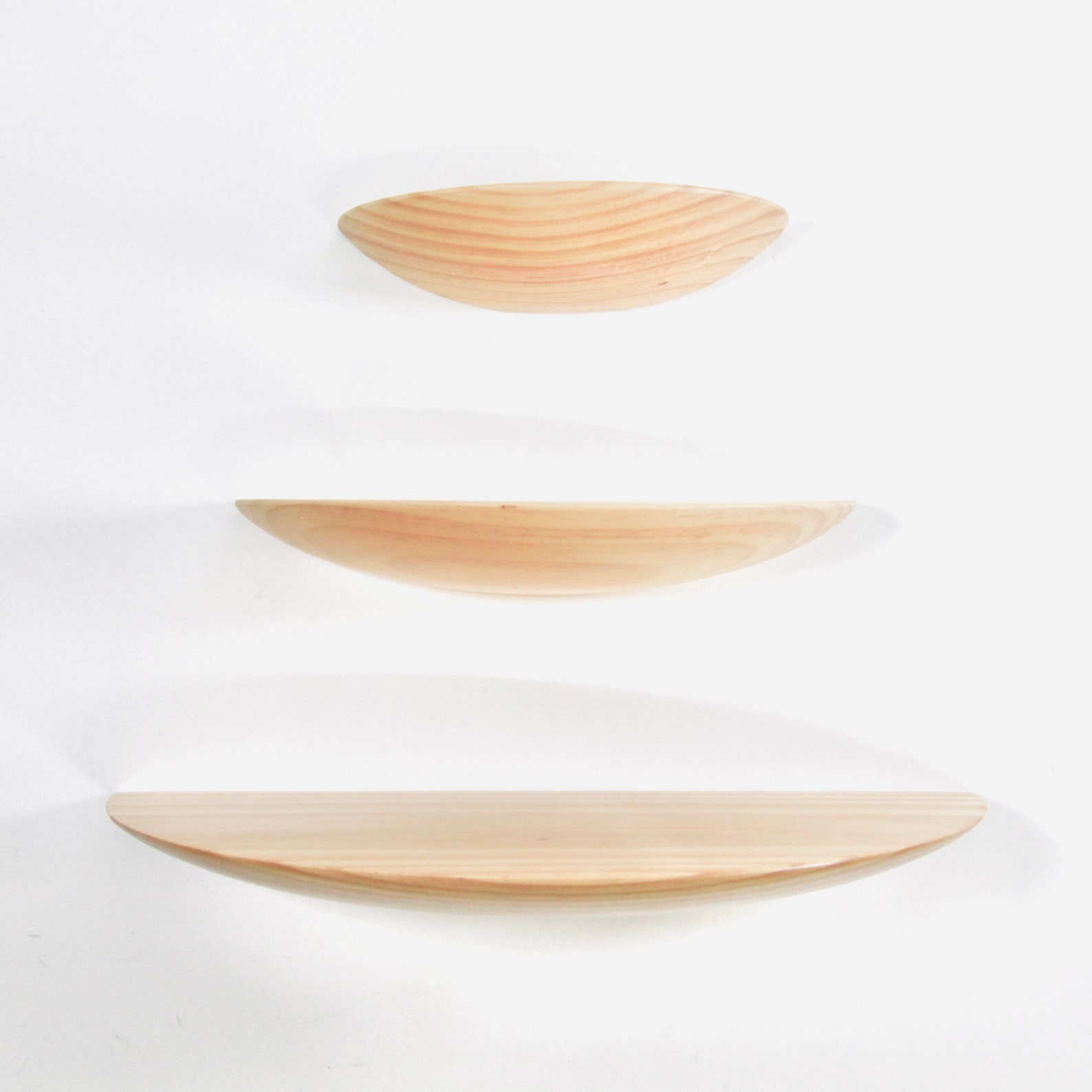Curved Floating Wood Shelf / Handcrafted Solid Wood Shelves / - Etsy