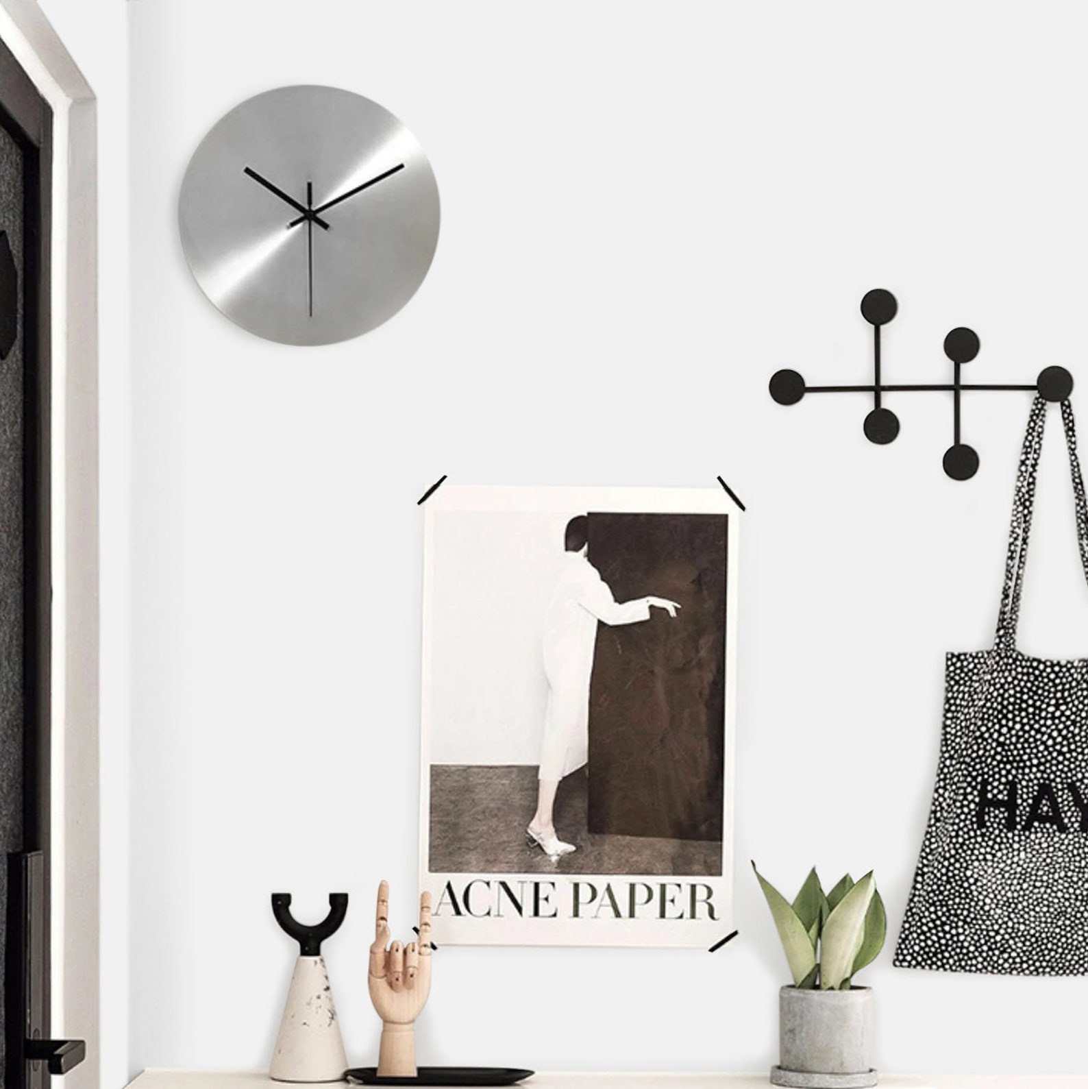 Minimalist Stainless Steel Wall Clock / Silver Metal Clock / Modern ...