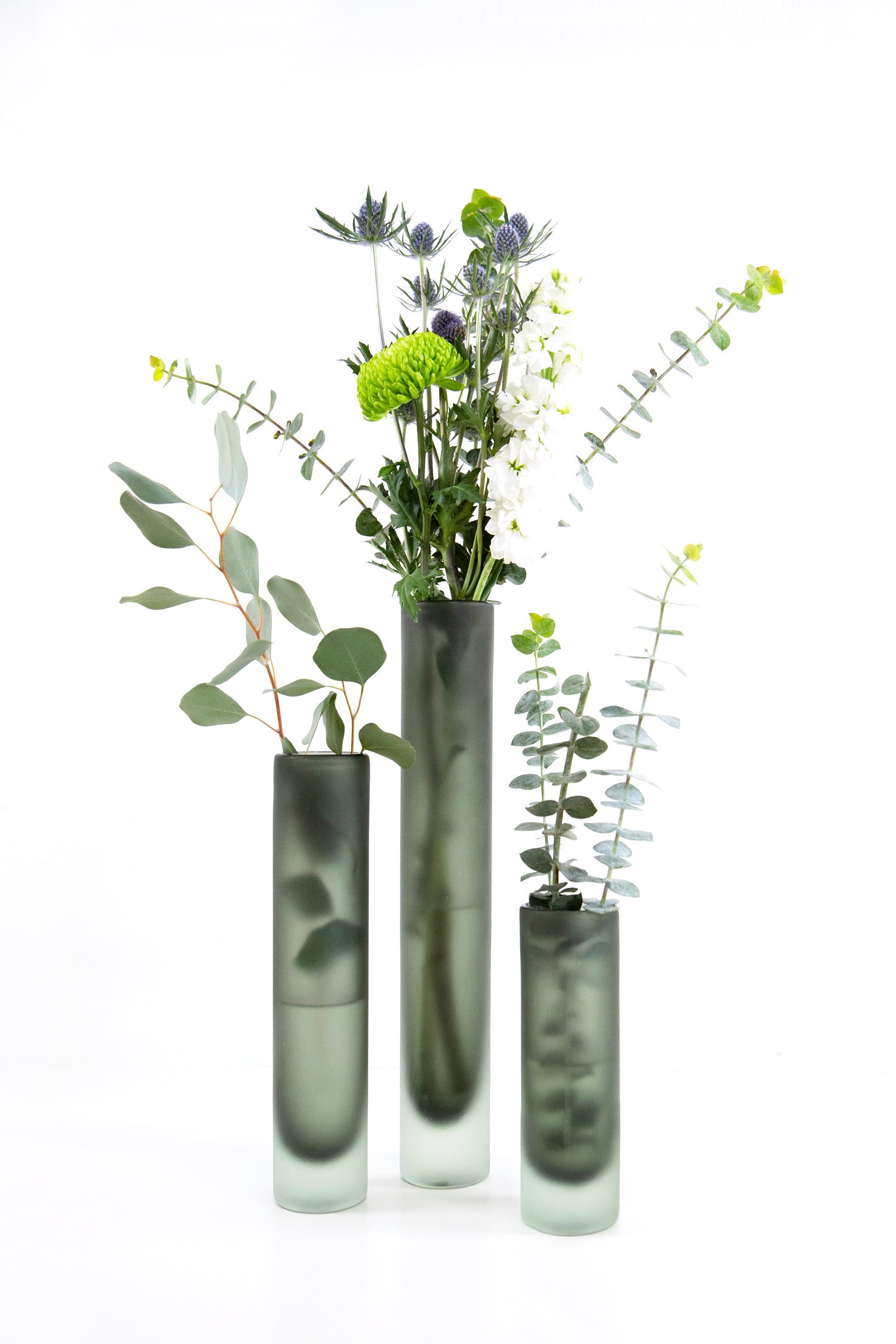 Elegant Slim Vase With Frosted Glass Finish Minimalist Home - Etsy