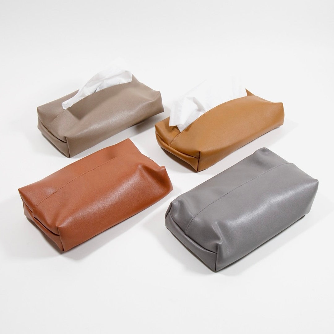 Leather Tissue Box Cover / Modern Tissue Holder / Synthetic - Etsy