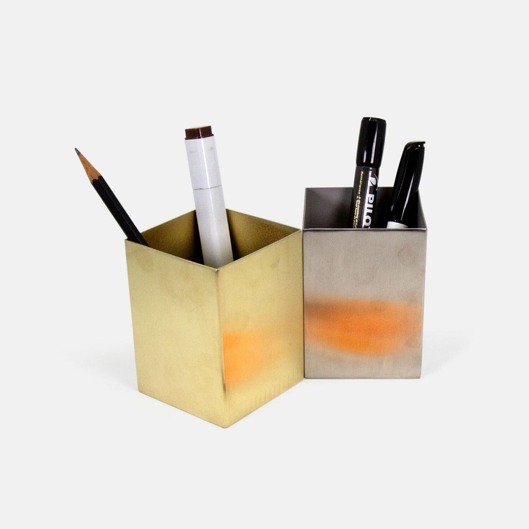 Minimalist Stainless Steel Pen Holder - Etsy
