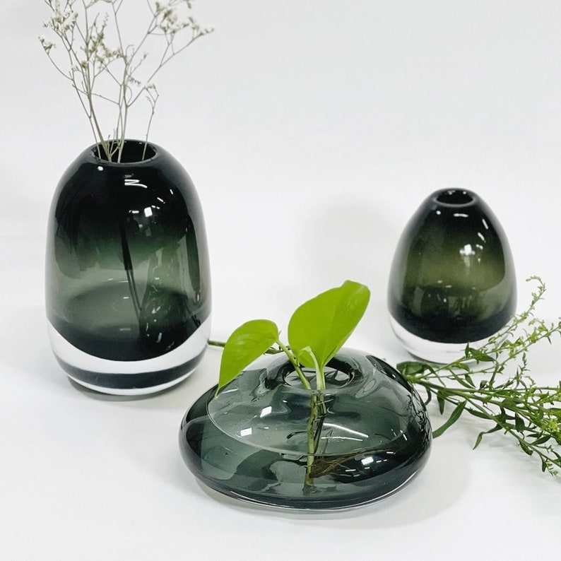 Modern Gradient Glass Flower Vase/ Decorative Hand Blown Glass - Etsy