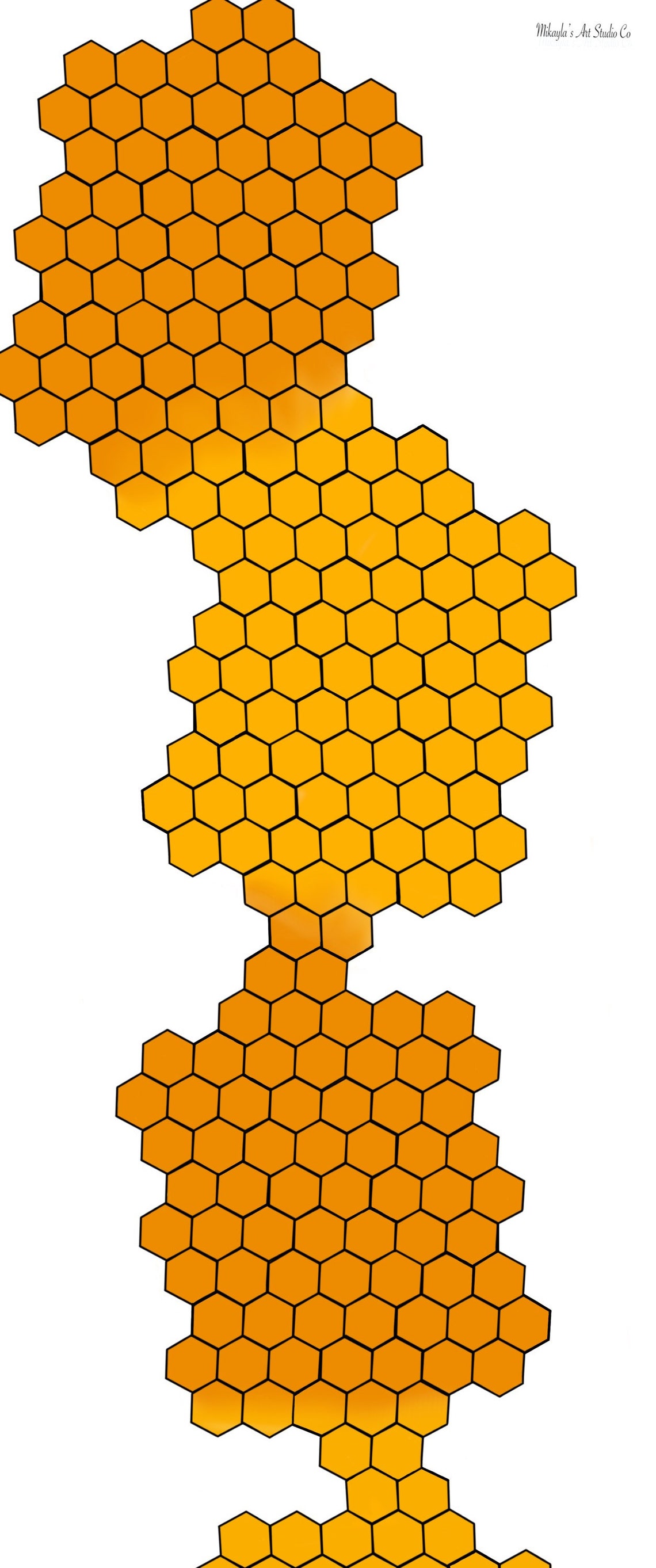 Simple Digital Honeycomb Drawing - Etsy