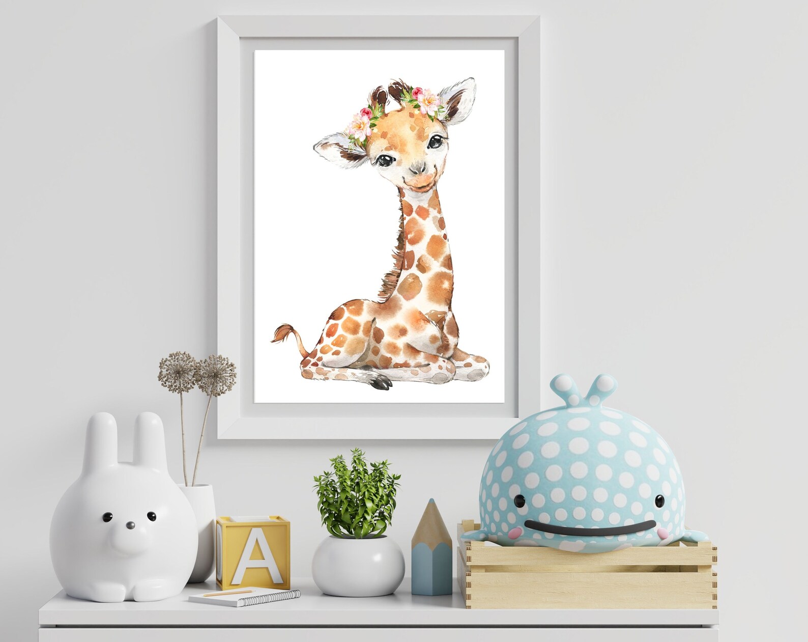 Baby Giraffe Watercolor Print Nursery Wall Art Africa Safari - Etsy