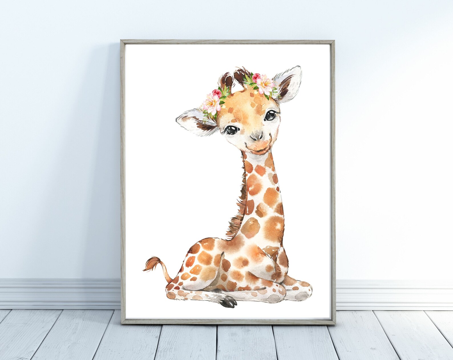 Baby Giraffe Watercolor Print Nursery Wall Art Africa Safari - Etsy