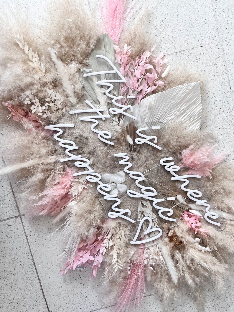 Bespoke Pampas Cloud & Neon Sign Pampas Neon Sign Home Decor Pampas ...