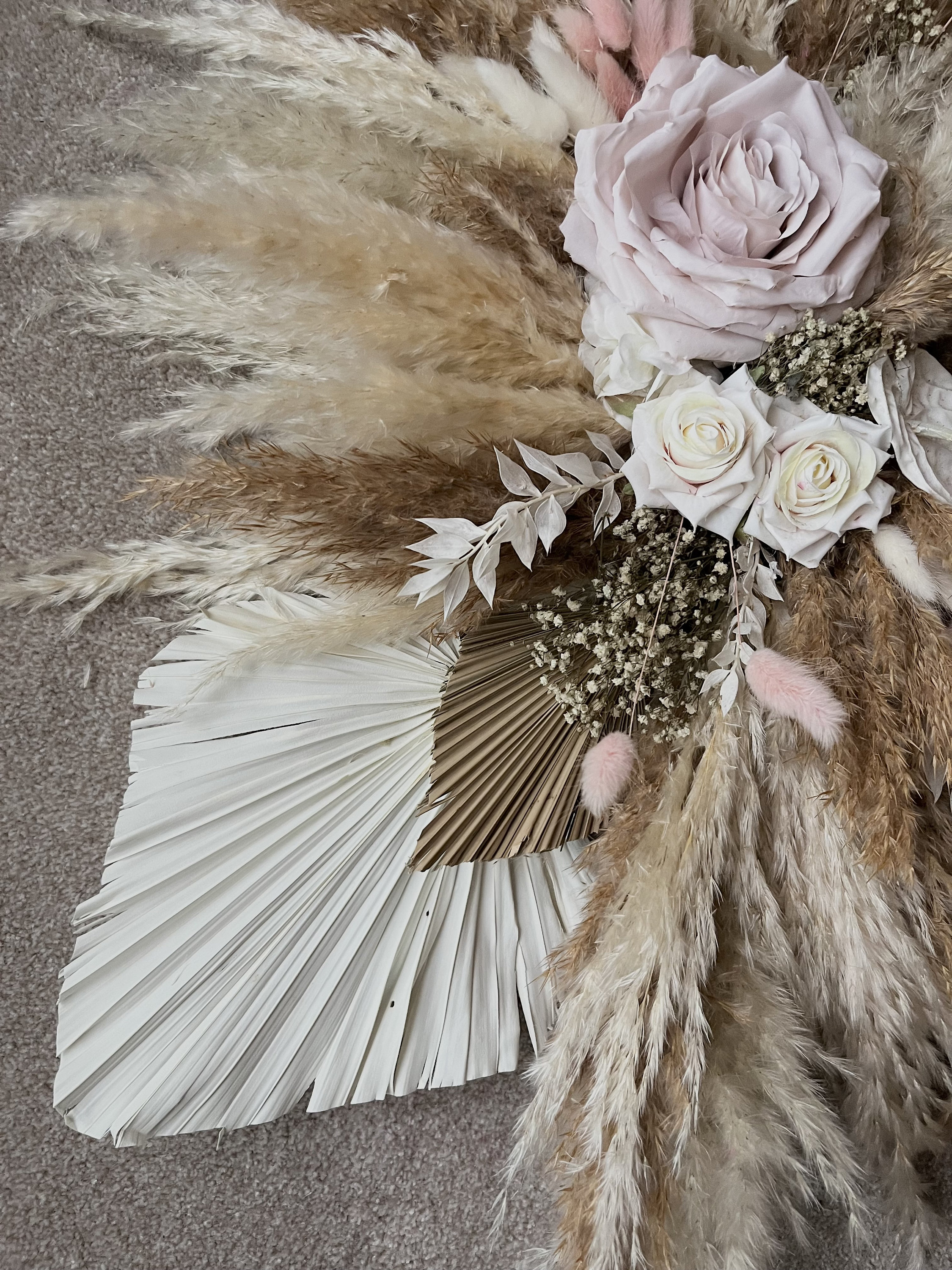 Large Pampas Grass Cloud Wall Decor | Blush Floral Arrangement - Etsy