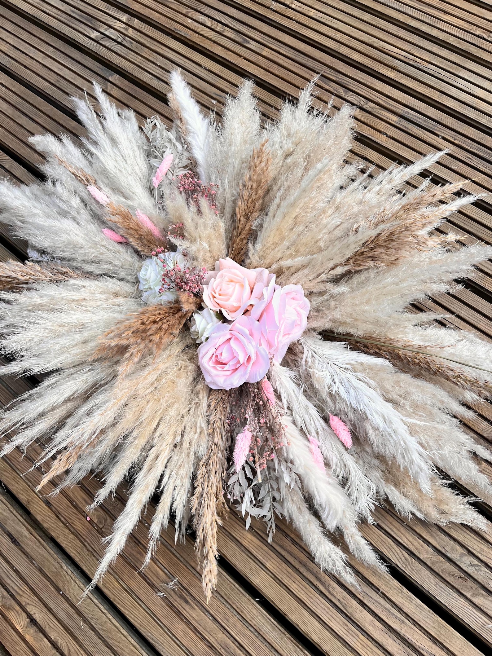Large Pampas Grass Cloud Wall Decor | Blush Floral Arrangement - Etsy