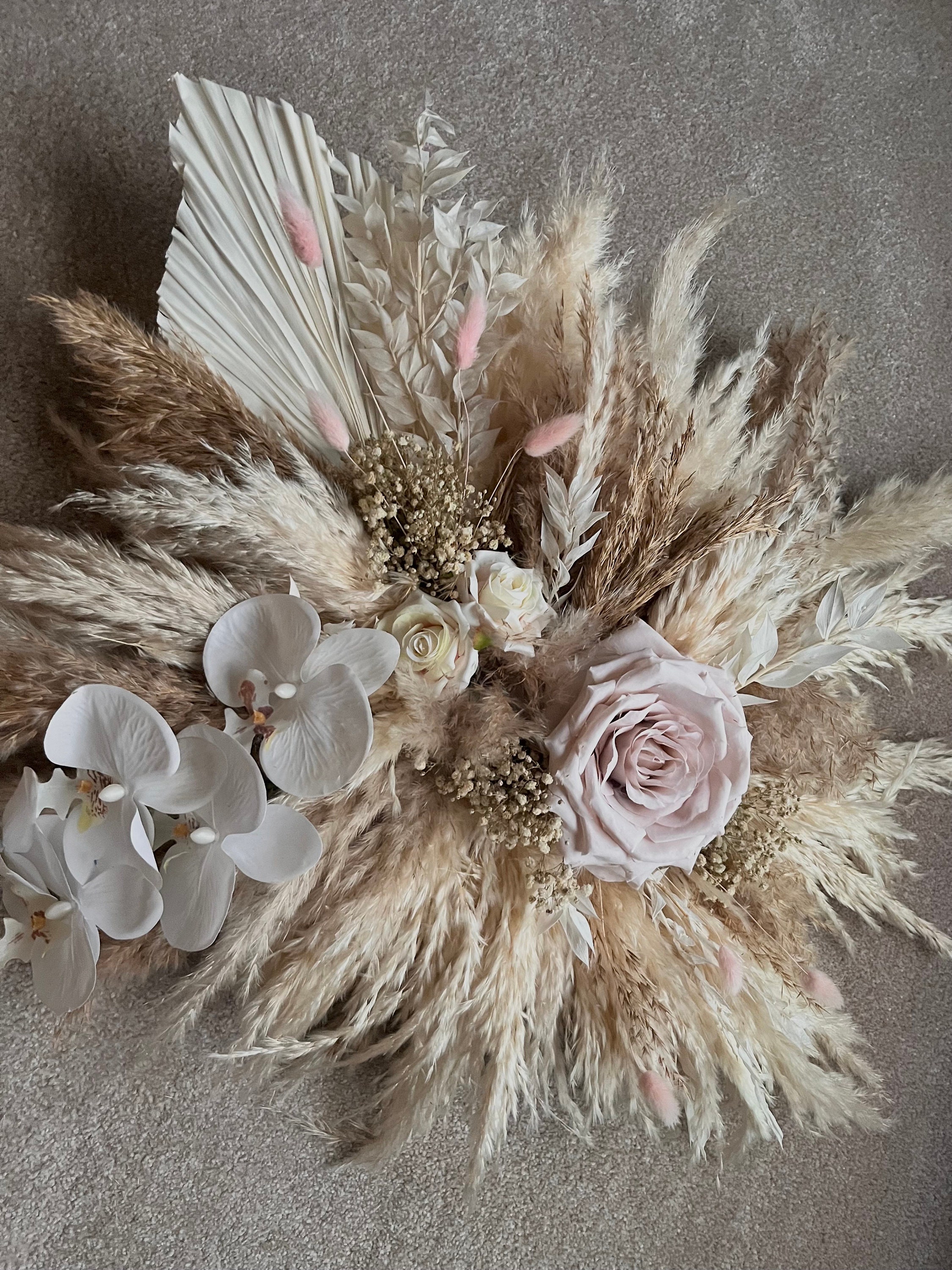 Large Pampas Grass Cloud Wall Decor | Blush Floral Arrangement - Etsy