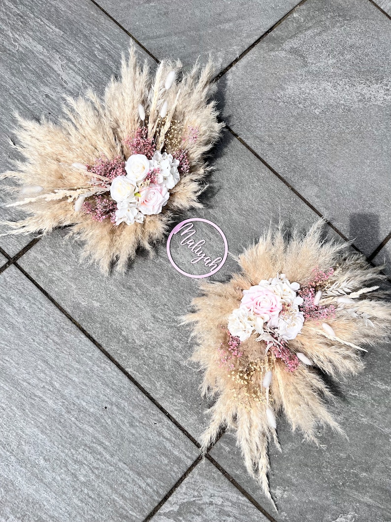 Custom Pampas Wings and Name Sign | Nursery Decor Set - Etsy
