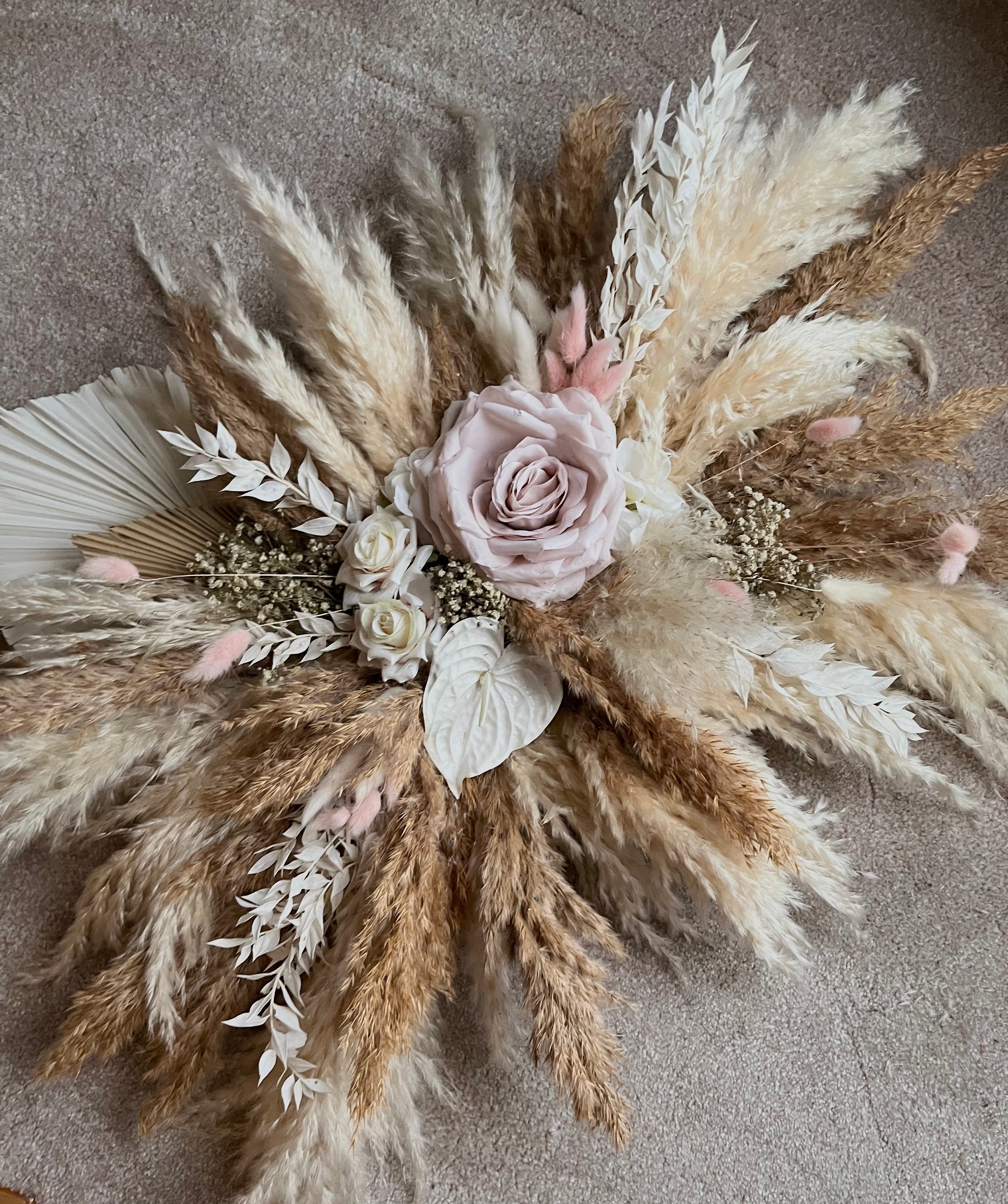 Pampas Wall Decor Blush | Pampas Decor | Pampas Neon Arrangement ...