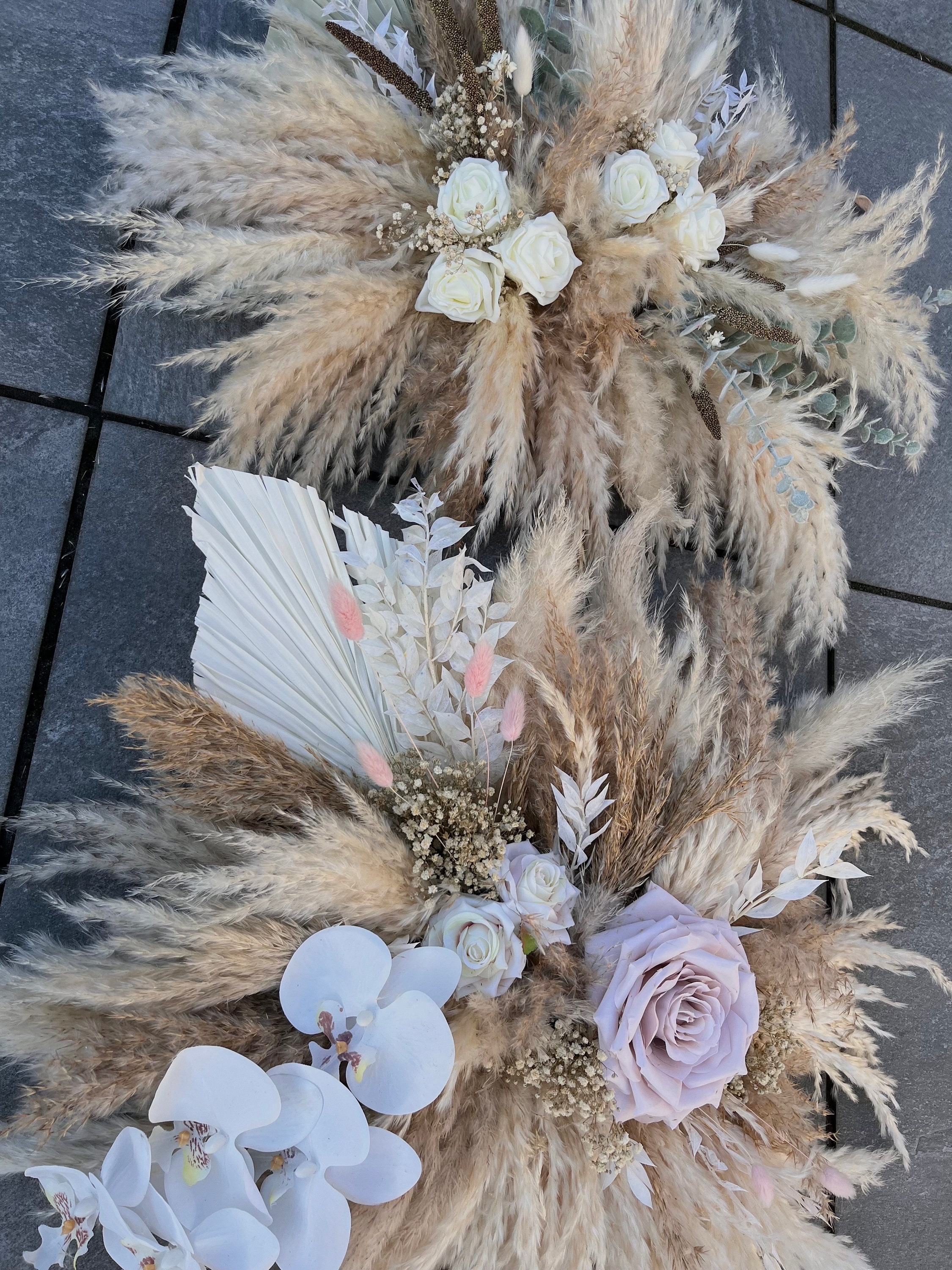 Pampas Wall Decor Blush | Pampas Decor | Pampas Neon Arrangement ...