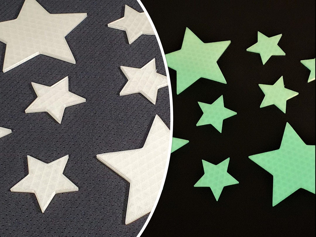 Fluorescent Starry Sky 3 Pieces Large, 7 Pieces Small, for Children's ...