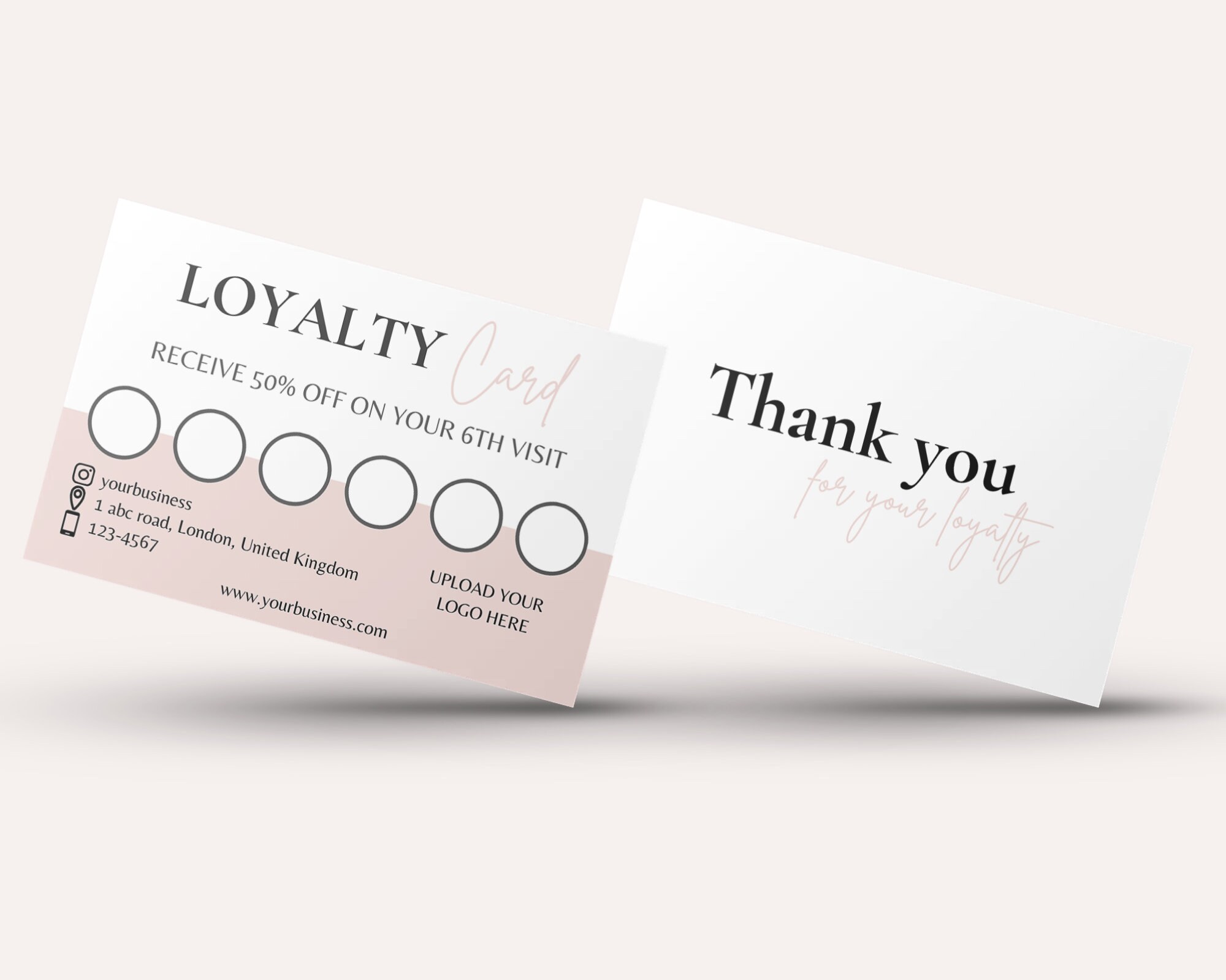 Editable Pink Loyalty Card Template Loyalty Card for Lashes | Etsy