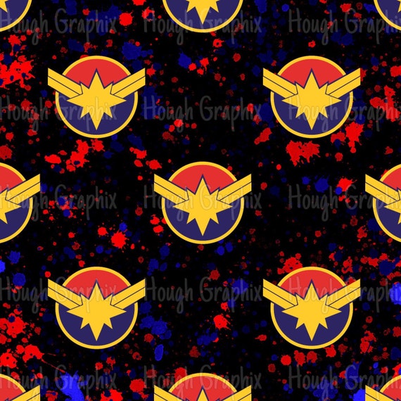 Captain Marvel Seamless Design super hero seamless design | Etsy