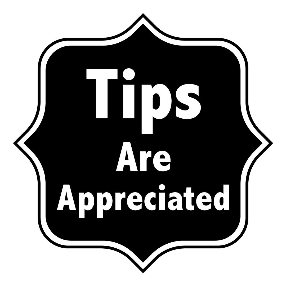 Tips Are Appreciated Simple Decal Sign for Store Vinyl Many - Etsy