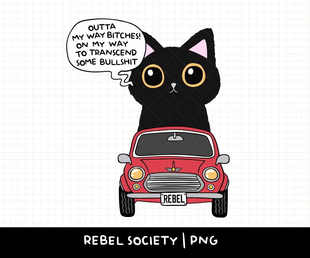 Transcending Bullshit Black Cat PNG Purely Motivated by Bitterness ...