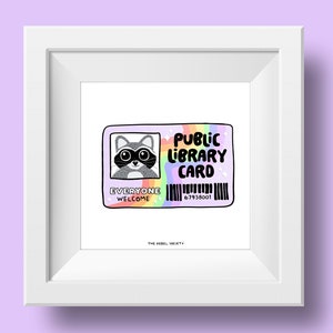 Library Card PNG Cute Raccoon Support Local Library Trendy PNG Reading ...