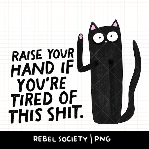 Anxious Black Cat Art - Etsy UK