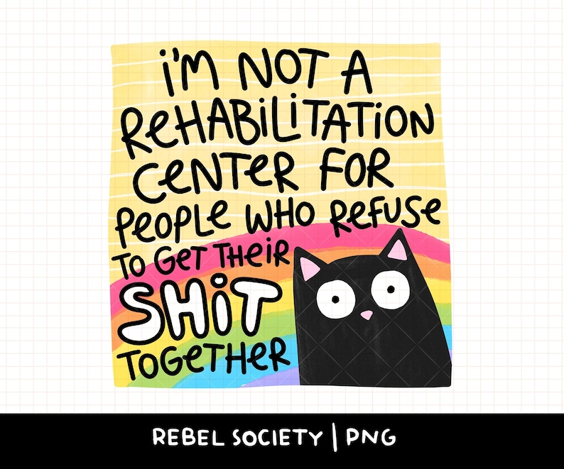 Boundaries Black Cat PNG Mental Health Therapy Humor Healing Journey ...