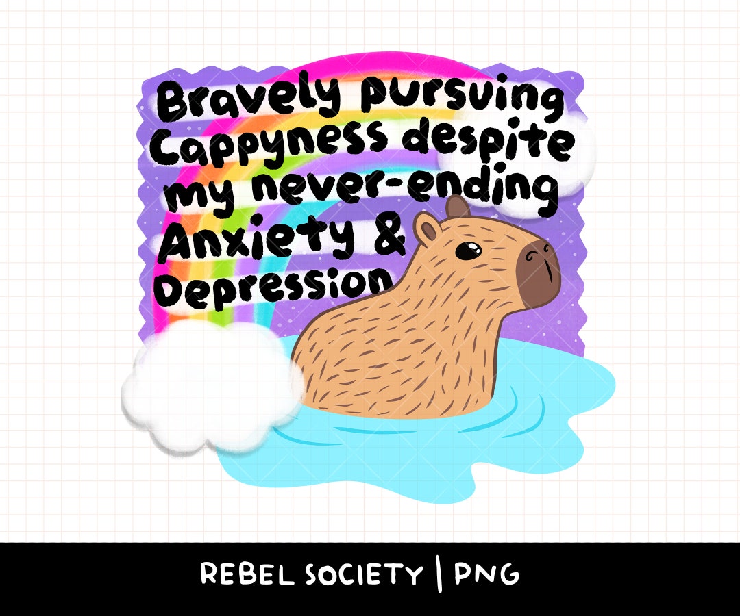 Anxious Capybara PNG Trendy Anxiety Depression PNG Designs Mental ...
