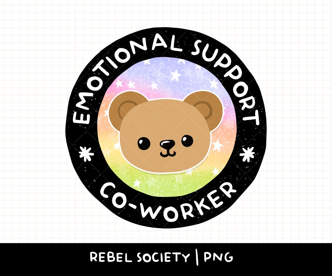 Emotional Support Co-worker Trendy Popular Badge Reel Png's Cute ...