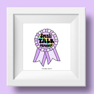 Small Talk Survivor Award Ribbon PNG, Trendy T-shirt Sticker Designs ...