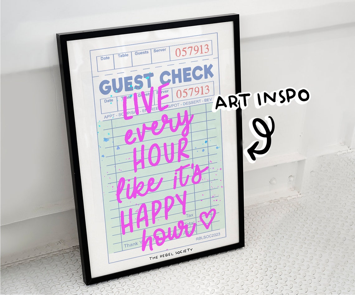 Blank Guest Check Poster Size PDF/PNG Printable Trendy PNG Designs ...