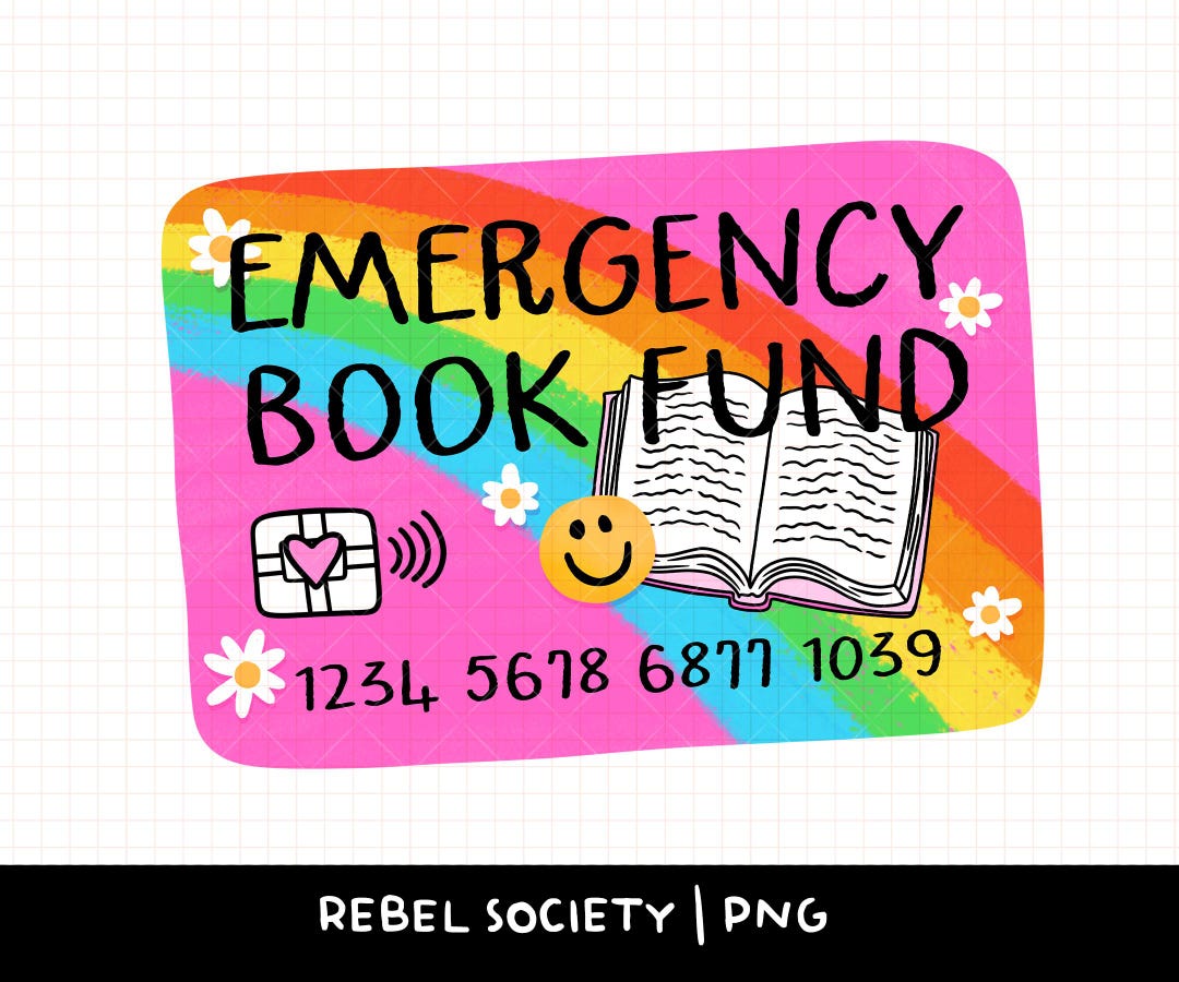 Emergency Book Fund Bookish Credit Card PNG Books Kindle Sticker ...